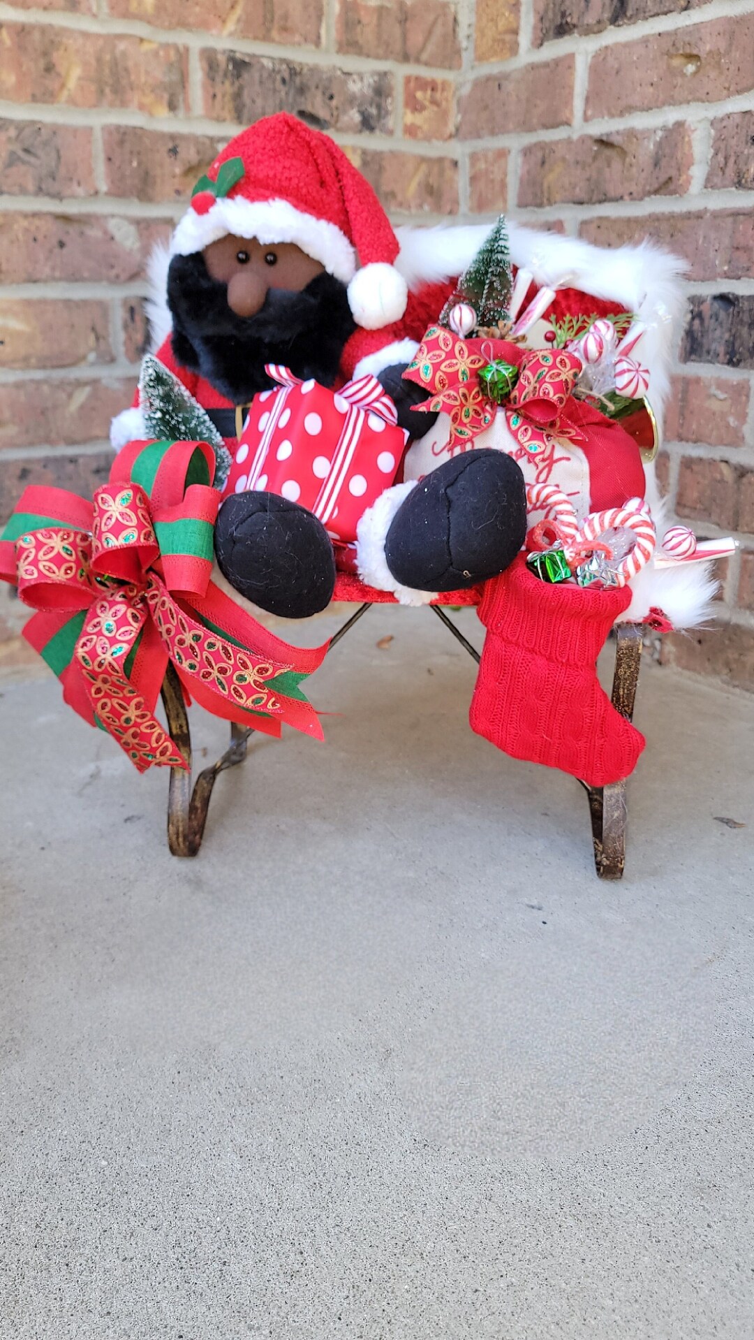 Santa Centerpiece, Santa Porch Decor, Santa Tablescape, Santa Decor ...