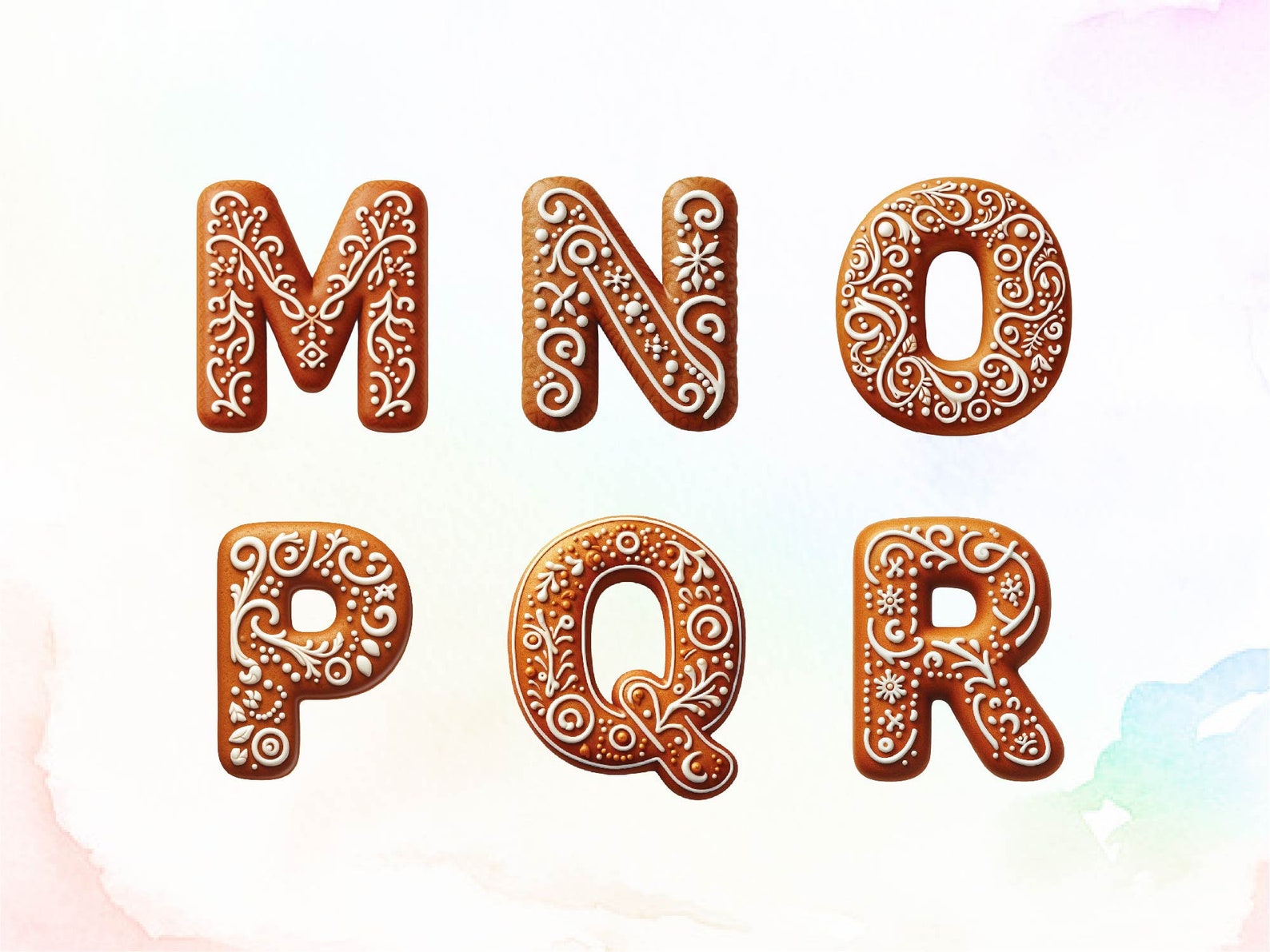 Customized Gingerbread Png Gingerbread Decor Clipart Alphabet ...