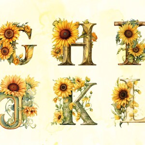 Sunflower Clipart Letter Sunflower Png Sunflower Font Alphabet Png ...