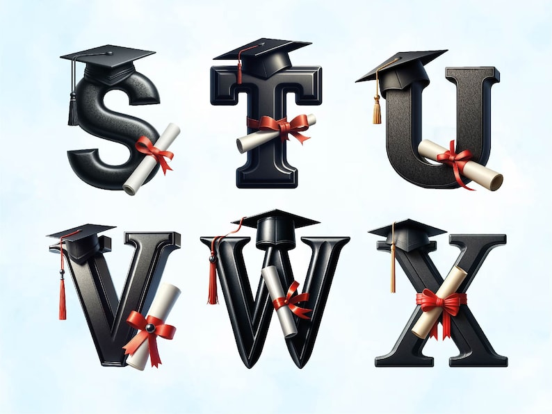 Letras de graduación Grad Font Alfabeto de graduación Png Graduación ...