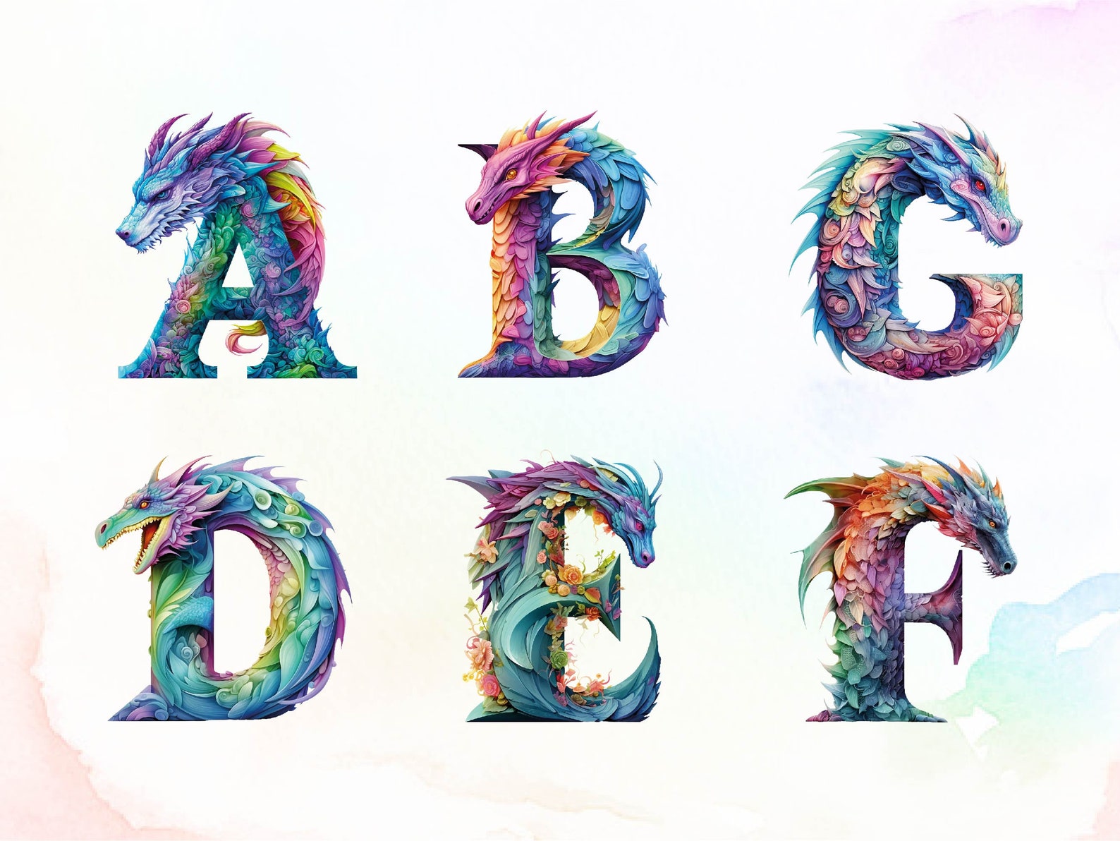 Dragon Clipart Png Dragon Letters Dragon Font Alphabet Clipart ...