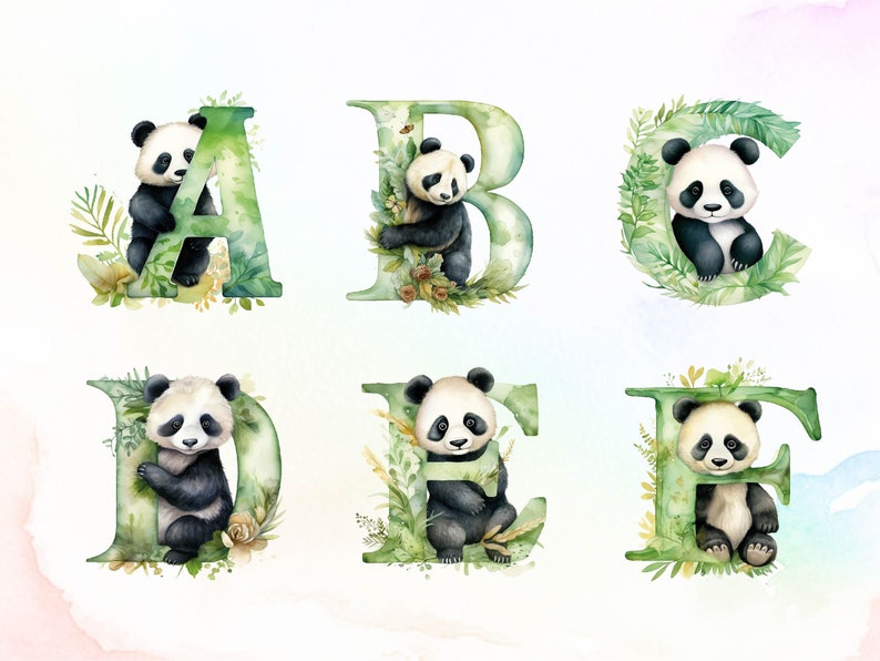 Panda Png Panda Clipart Alphabet Png Doodle Letters Animal Alphabet ...