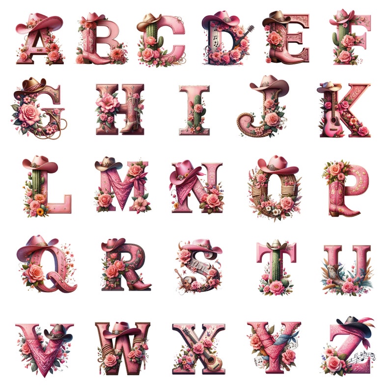 Western Font Letters Western Png Cowgirl Letters Png Alphabet Clipart ...