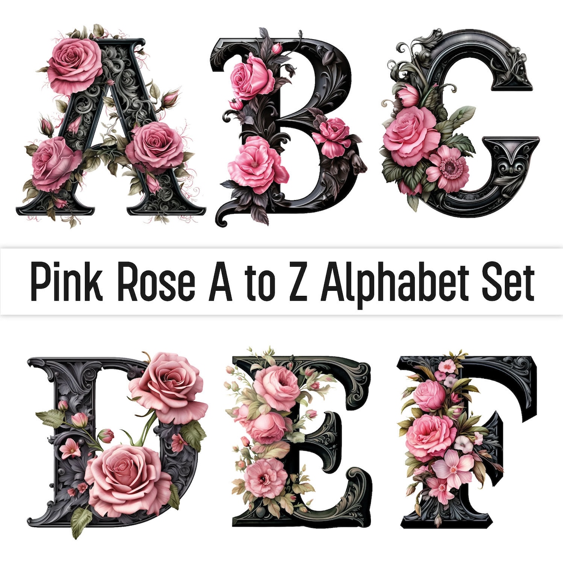 Rose Png Clipart Rose Font Alphabet Rose Letters Png Doodle Letters ...