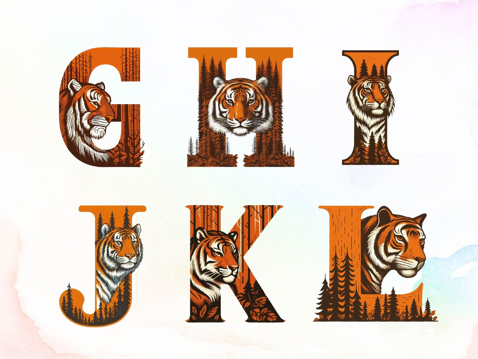 Tiger Png Tiger Clipart Tiger Font Png Alphabet Clipart Tiger Print ...