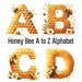 Honey Bee Clipart Png Letters Bee Sticker Bumble Bee Font Doodle ...