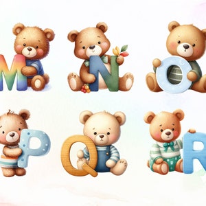 Toy Bear Clipart Alphabet Png Bear Baby Shower Decorations Doodle ...