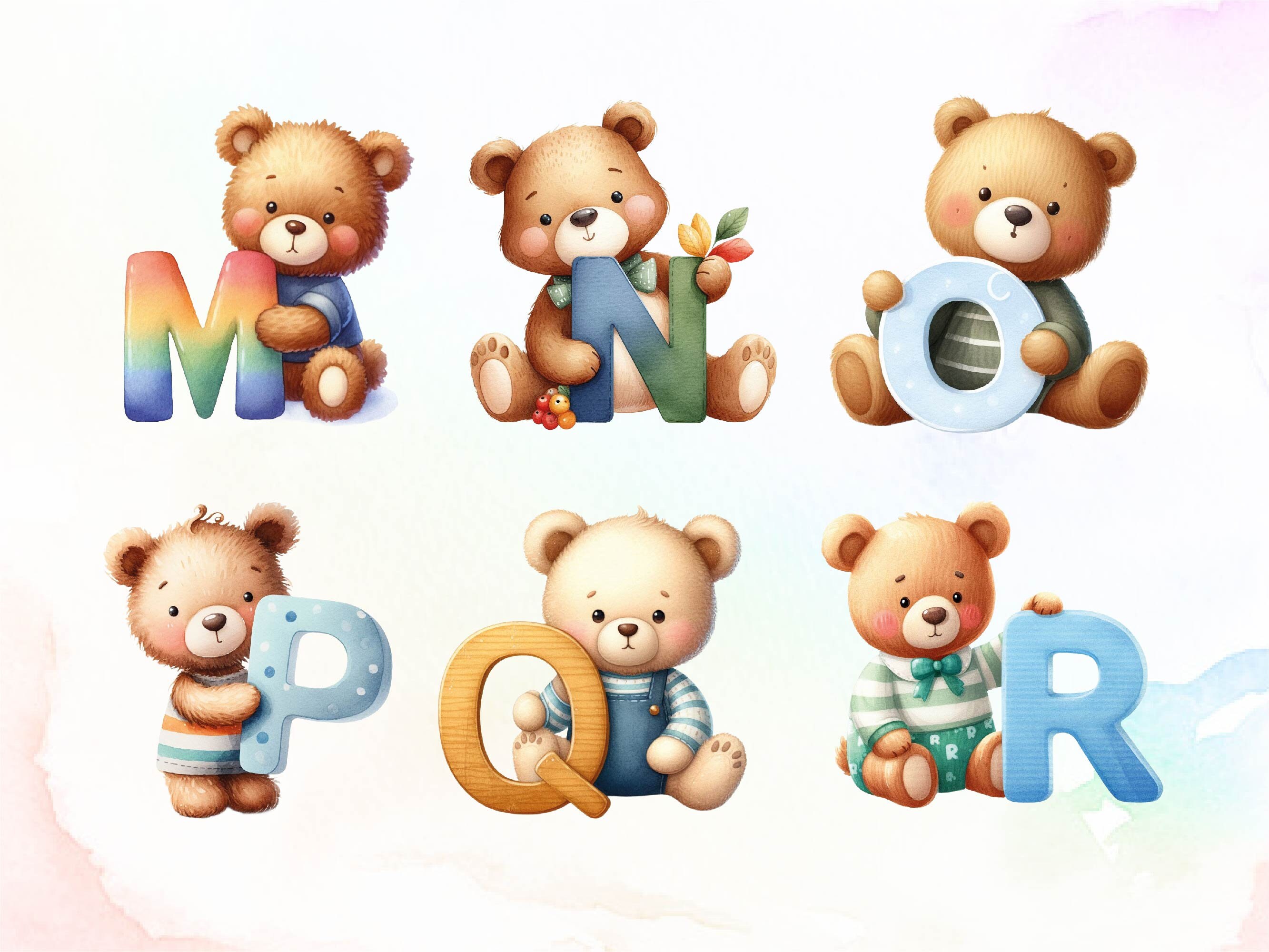 Toy Bear Clipart Alphabet Png Bear Baby Shower Decorations Doodle ...