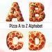 Pizza Letters Pizza Font Alphabet Png Pizza Clipart Png Doodle Letters ...