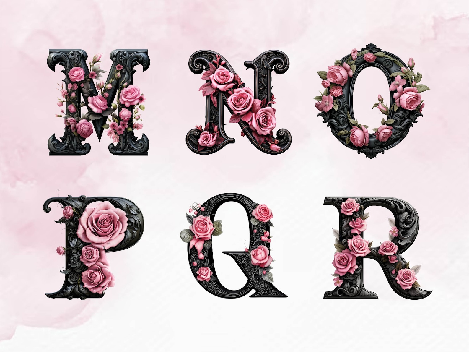 Rose Png Clipart Rose Font Alphabet Rose Letters Png Doodle Letters ...