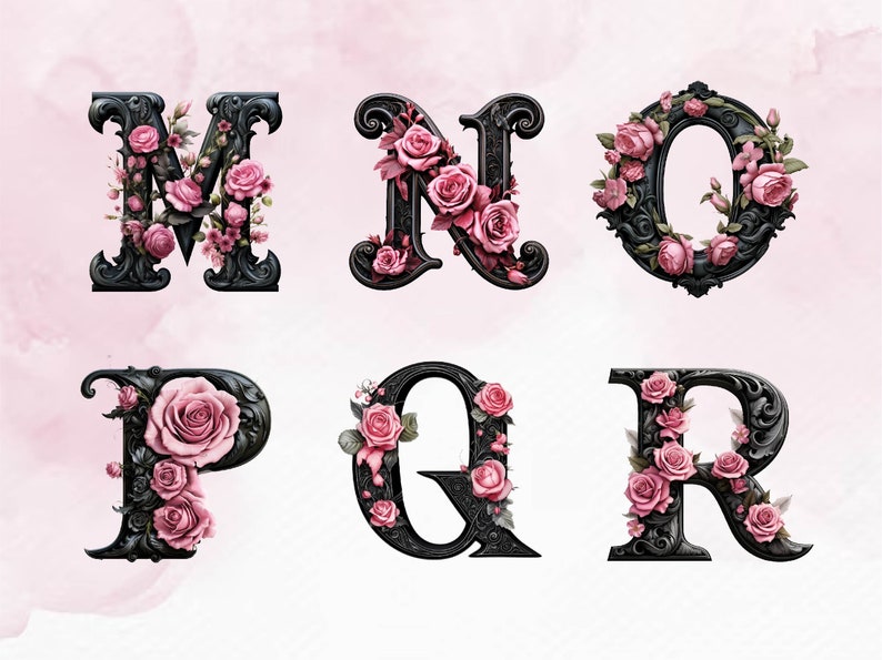 Rose Png Clipart Rose Font Alphabet Rose Letters Png Doodle Letters ...