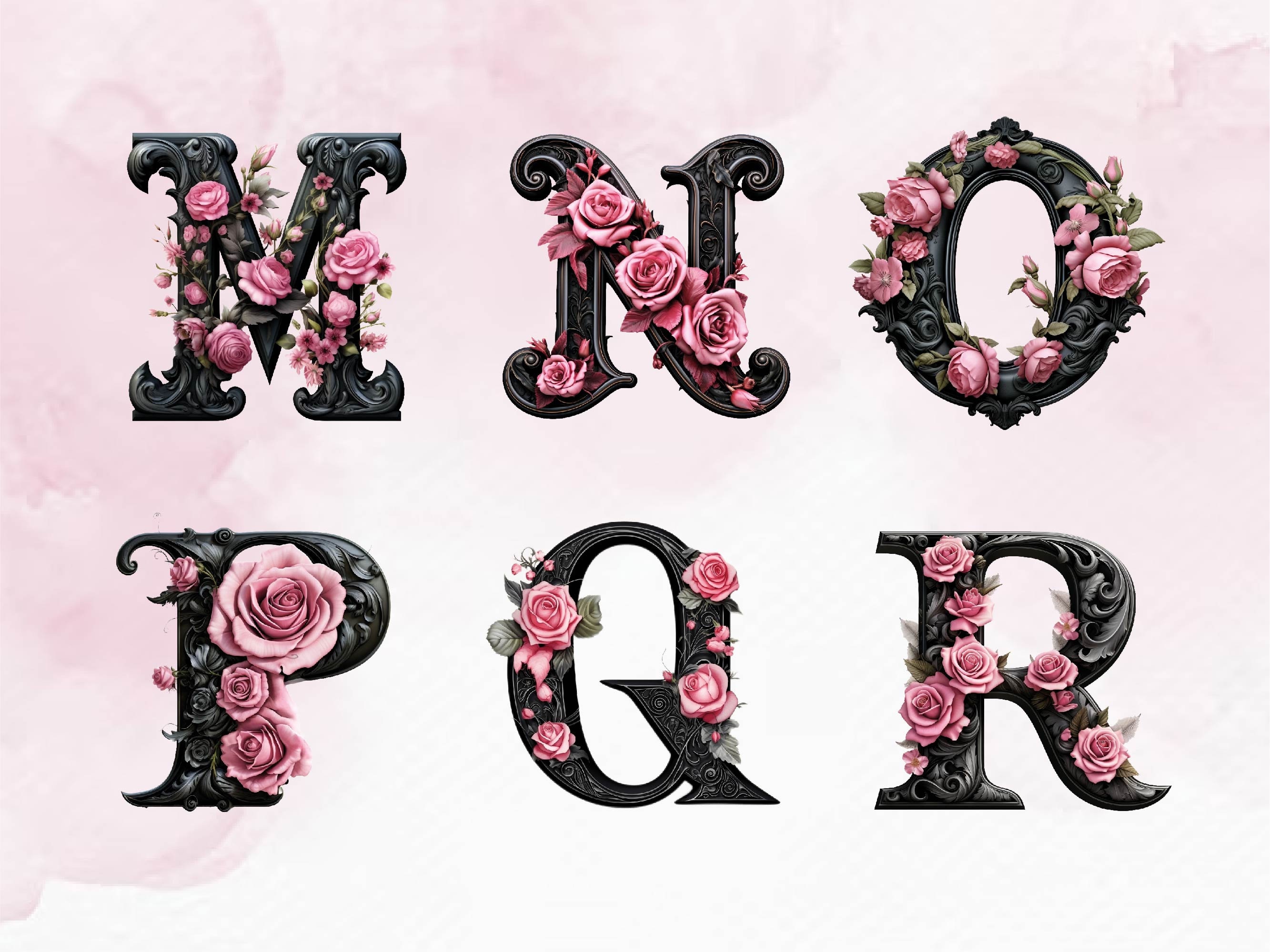 Rose Png Clipart Rose Font Alphabet Rose Letters Png Doodle Letters ...