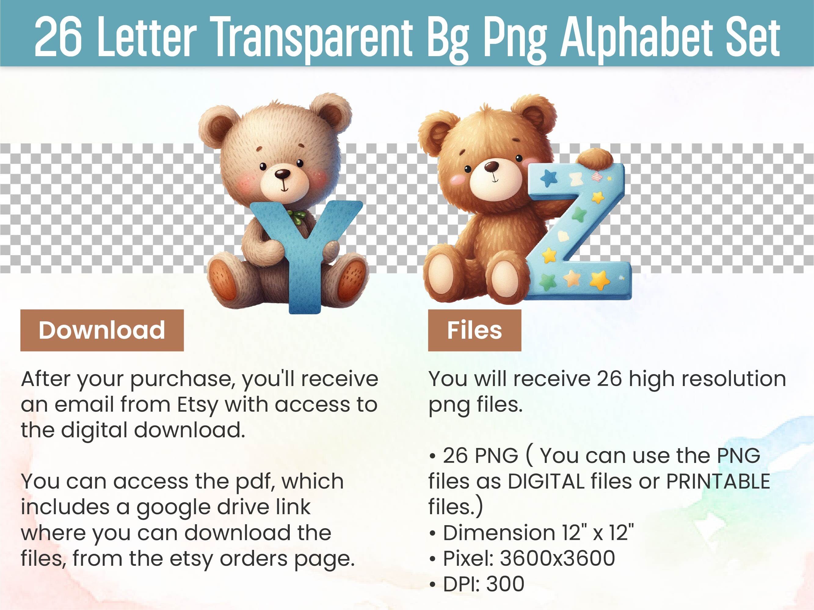 Toy Bear Clipart Alphabet Png Bear Baby Shower Decorations Doodle ...