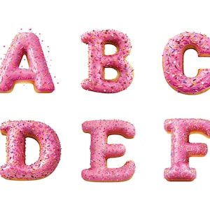 Donut Png Clipart Donut Alphabet Png Donut Letters Png Doodle Letters ...