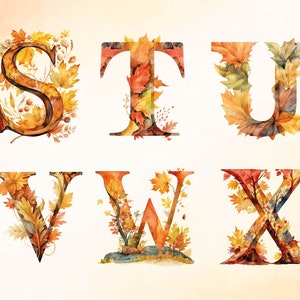 Fall Png Fall Clipart Autumn Stickers Alphabet Png Decorative Letters ...
