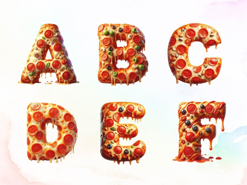 Pizza Letters Pizza Font Alphabet Png Pizza Clipart Png Doodle Letters ...