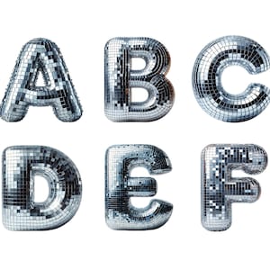 Disco Ball Png Clipart Disco Letters Font Alphabet Png Doodle Letters ...