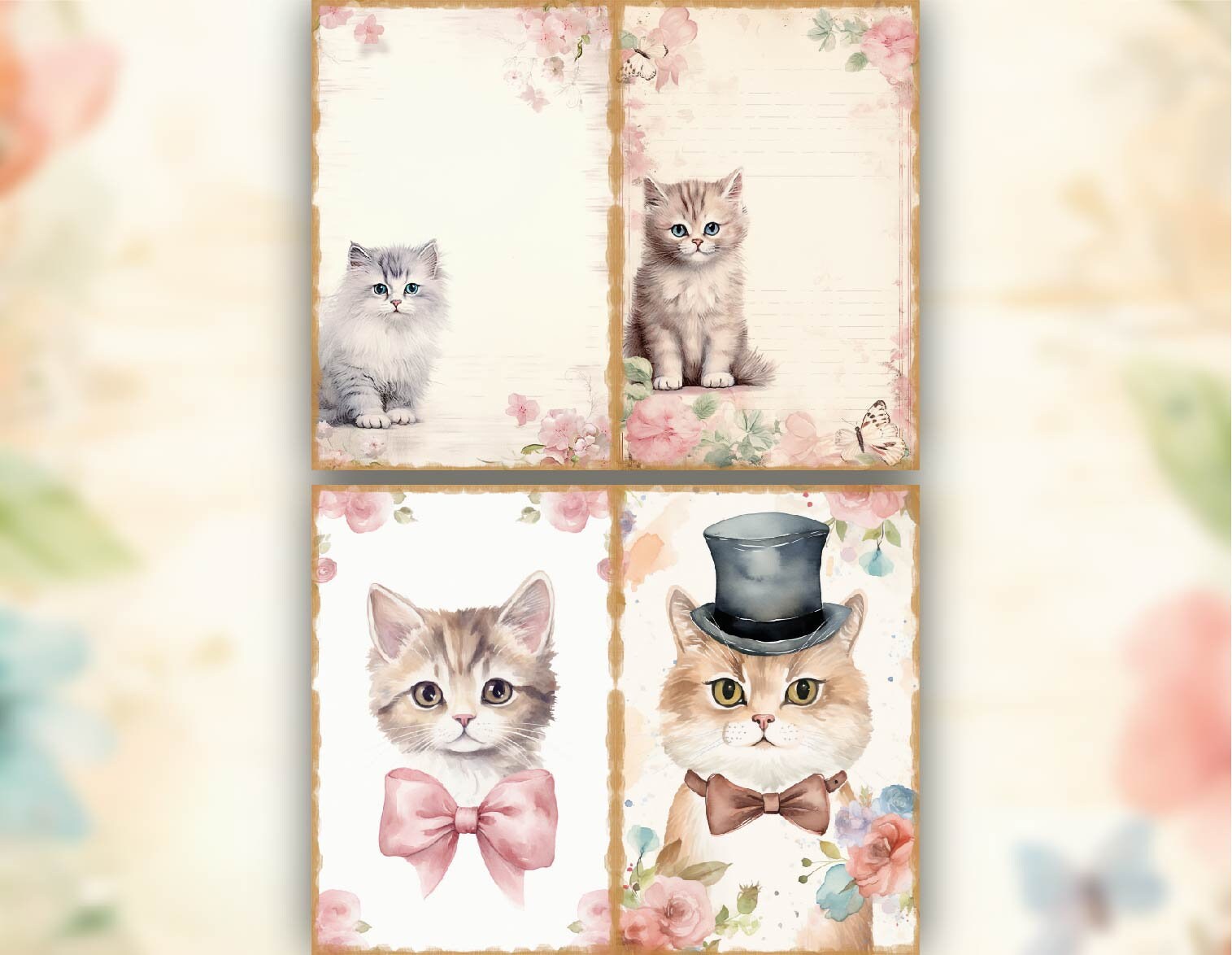 Cat Junk Journal Printable Cat Journal Kitten Junk Journal Page Cute ...