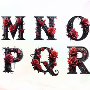 Red Rose Png Rose Clipart Rose Letters Alphabet Png Doodle Letters ...