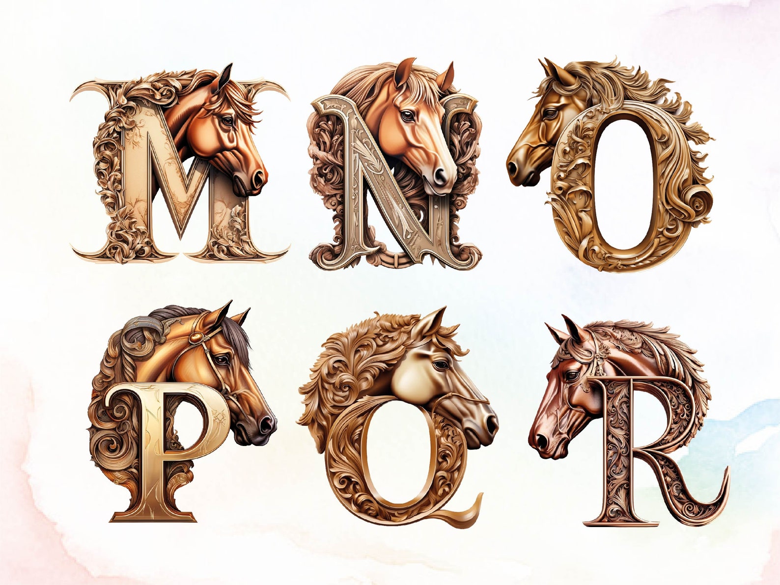 Horse Png Clipart Horse Letters Horse Alphabet Png Doodle Letters Font ...