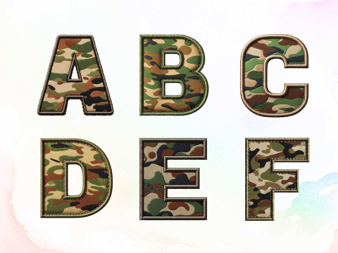 Camouflage PNG Camo Clipart Military PNG Patriotic American Alphabet ...