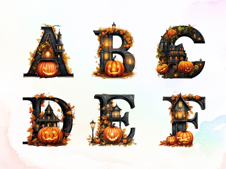Halloween Letters Halloween Clipart Halloween Font Spooky Season Png ...