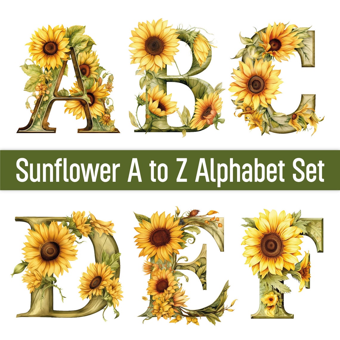 Sunflower Clipart Letter Sunflower Png Sunflower Font Alphabet Png ...