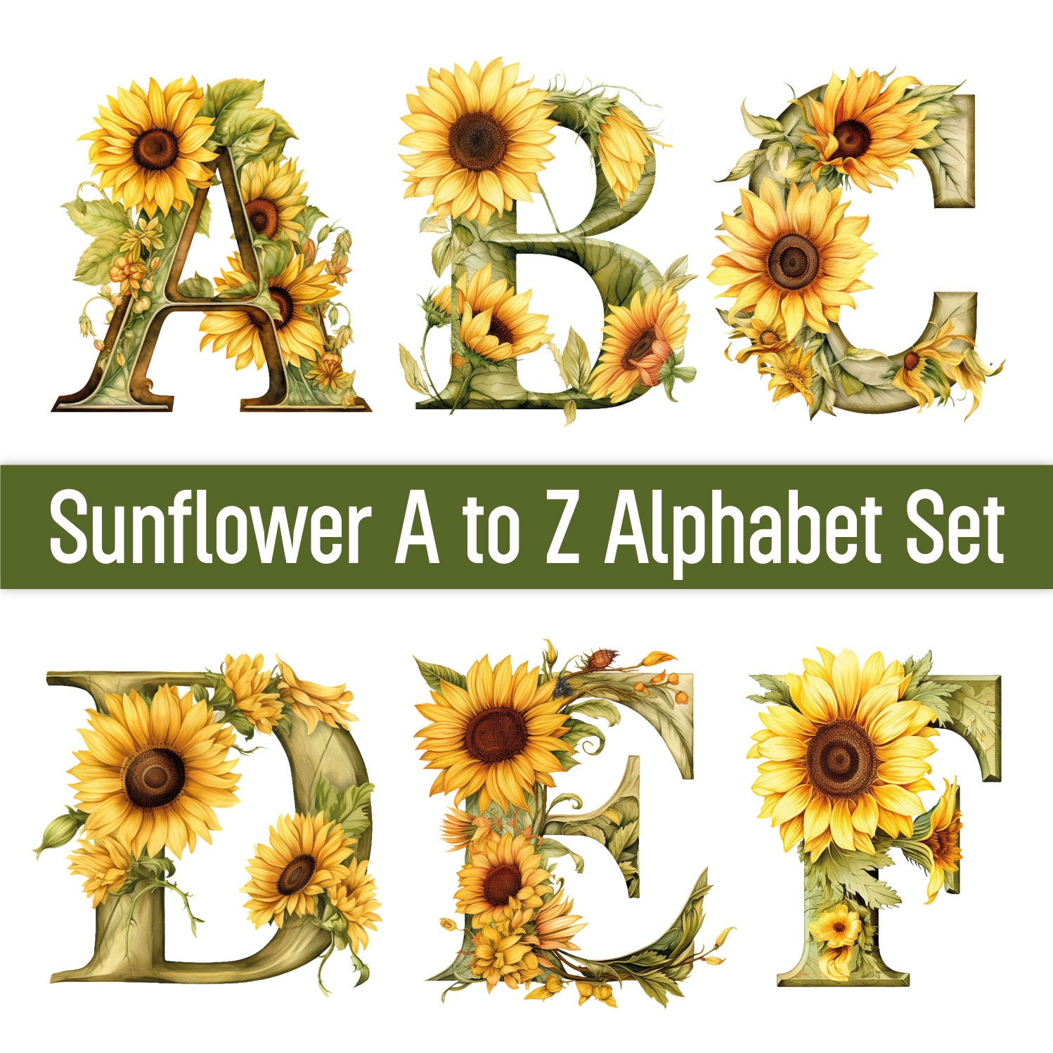 Sunflower Clipart Letter Sunflower Png Sunflower Font Alphabet Png ...