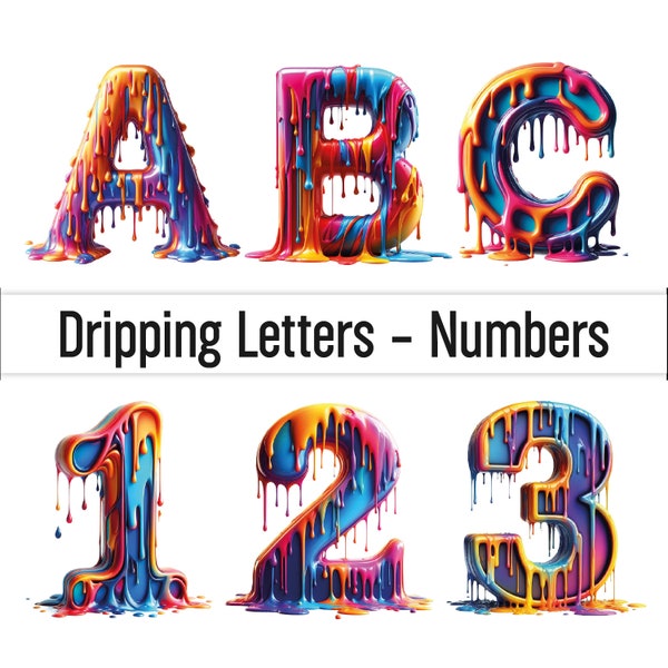 Dripping Letters - Etsy