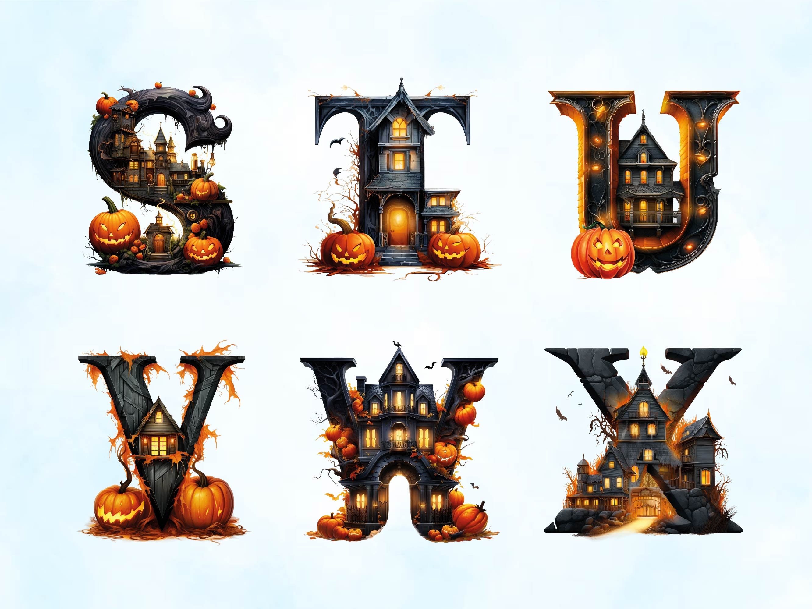 Halloween Letters Halloween Clipart Halloween Font Spooky Season Png ...