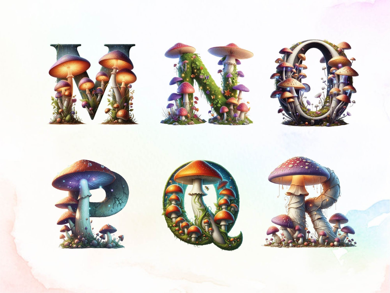 Mushroom Png Clipart Mushroom Font Letters Mushroom Sticker Alphabet Png Doodle Letters Font ...