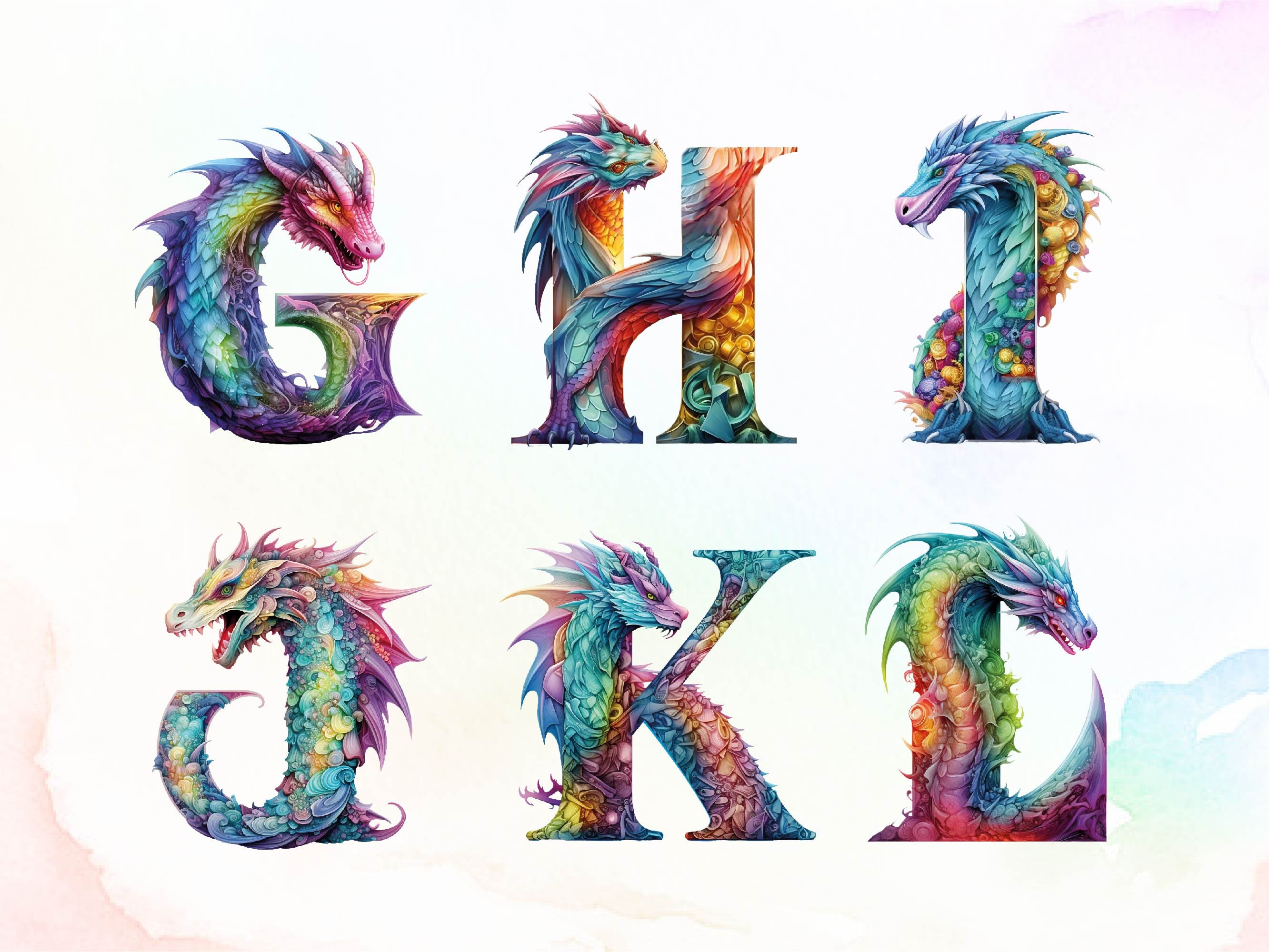 Dragon Clipart Png Dragon Letters Dragon Font Alphabet Clipart ...