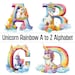 Unicorn Clipart Unicorn Png Alphabet Png Wall Art Unicorn Birthday ...