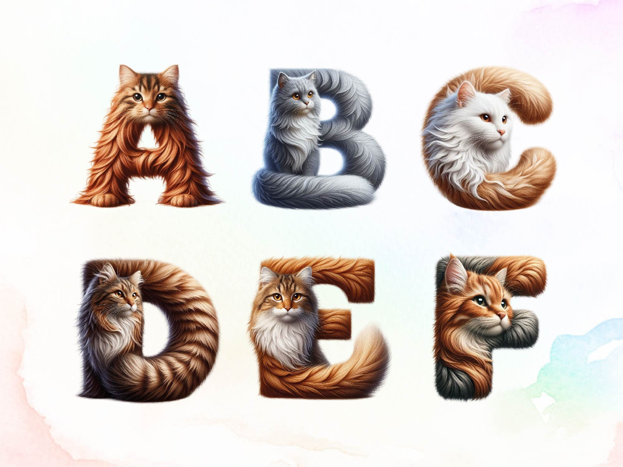 Cat Png Clipart Cat Letters Cat Font Alphabet Png Doodle Letters Png Doodle Font 3D Letters ...
