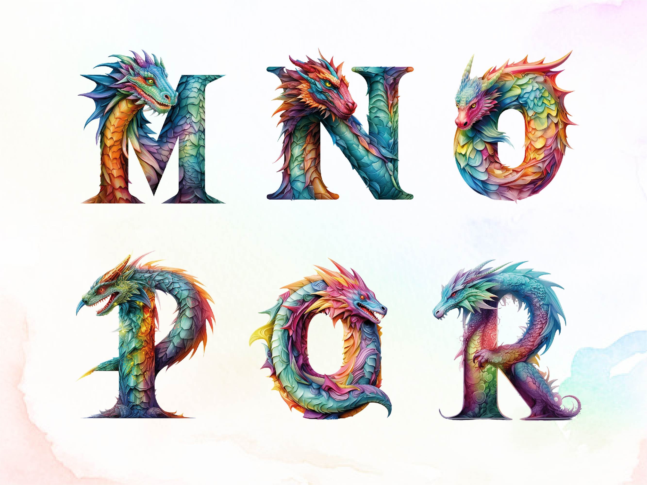 Dragon Clipart Png Dragon Letters Dragon Font Alphabet Clipart ...