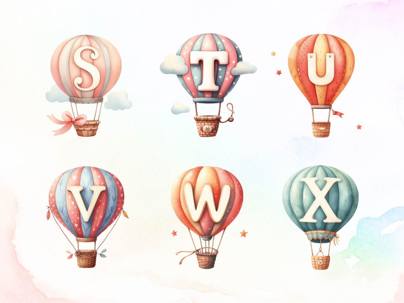Hot Air Balloon Clipart Hot Air Balloon Png Alphabet Clipart Font ...