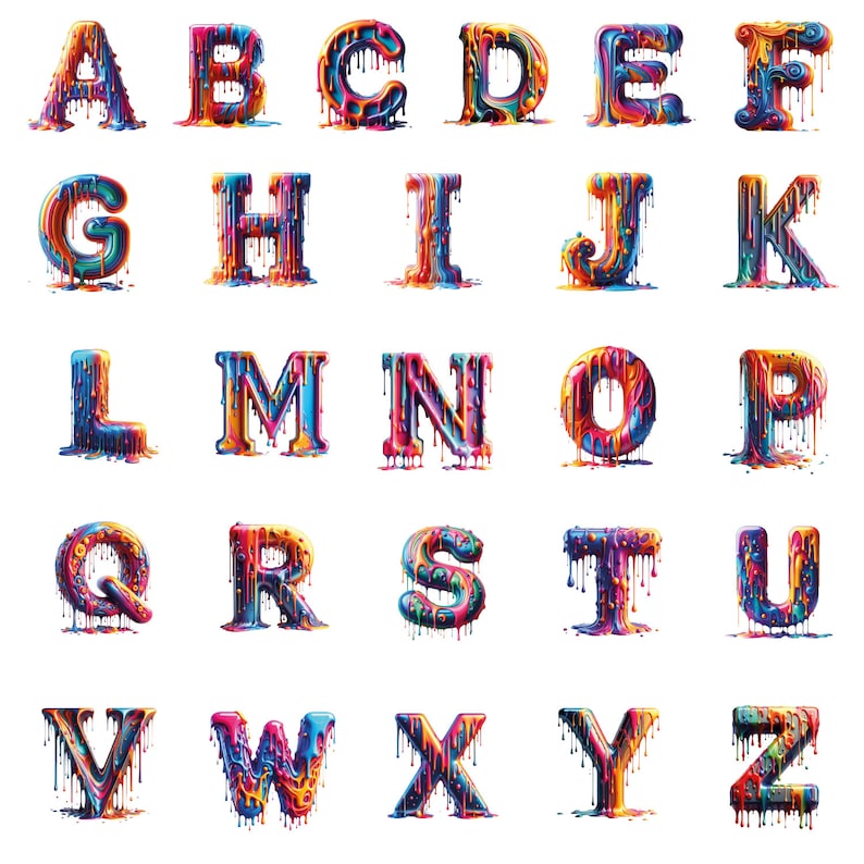 Dripping Font Paint Letters Watercolor Doodle Letters Png Doodle Font ...