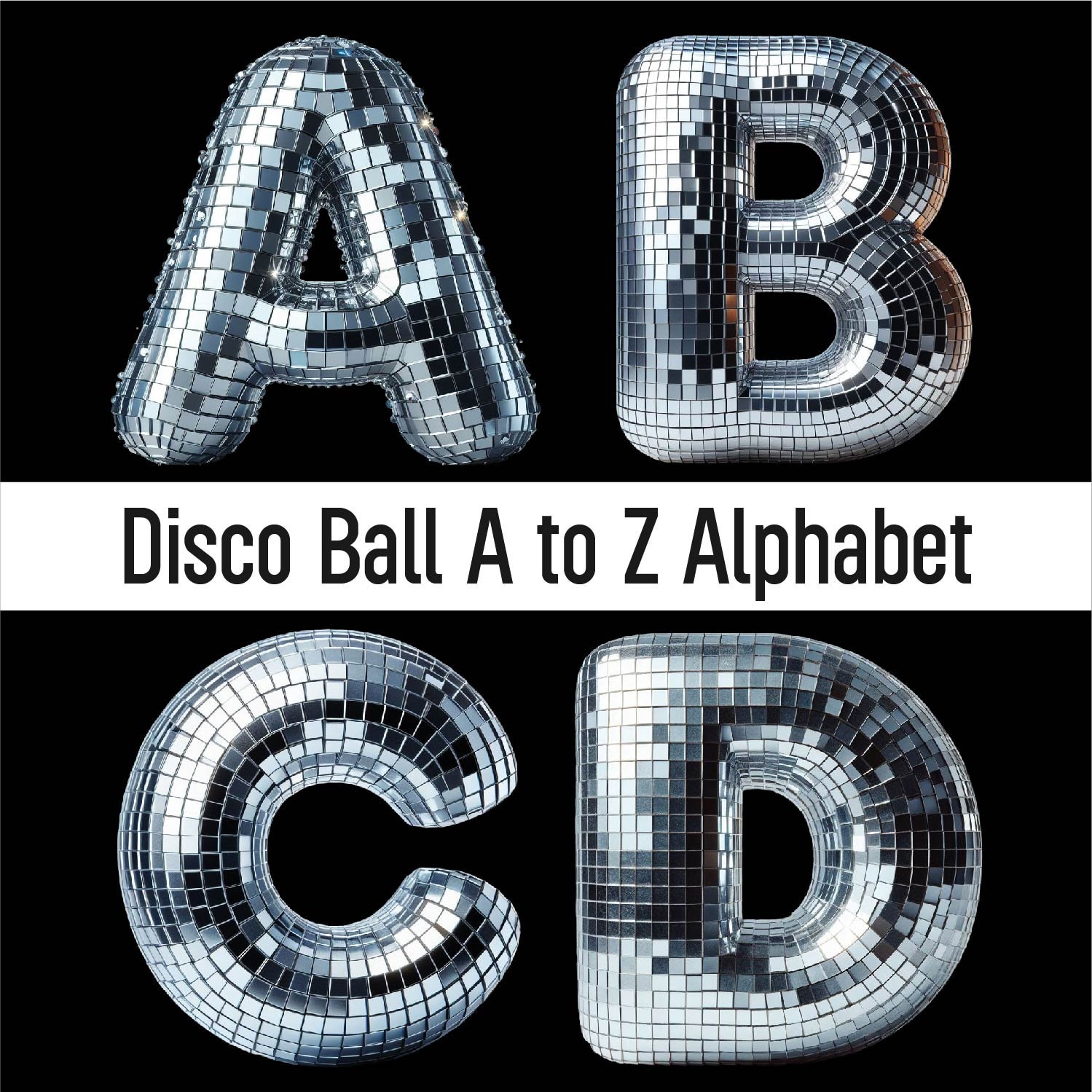 Disco Ball Png Clipart Disco Letters Font Alphabet Png Doodle Letters ...