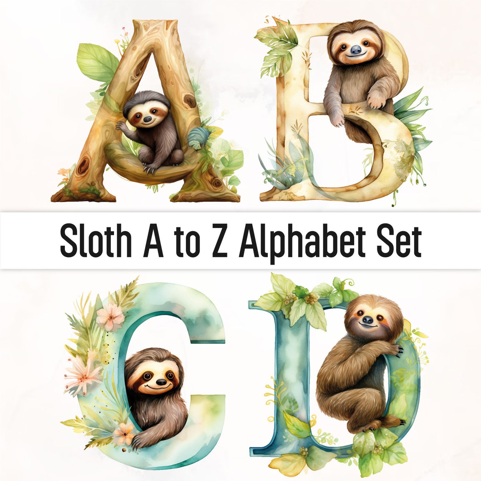 Sloth Png Sloth Clipart Sloth Alphabet Png Doodle Letters Animal ...