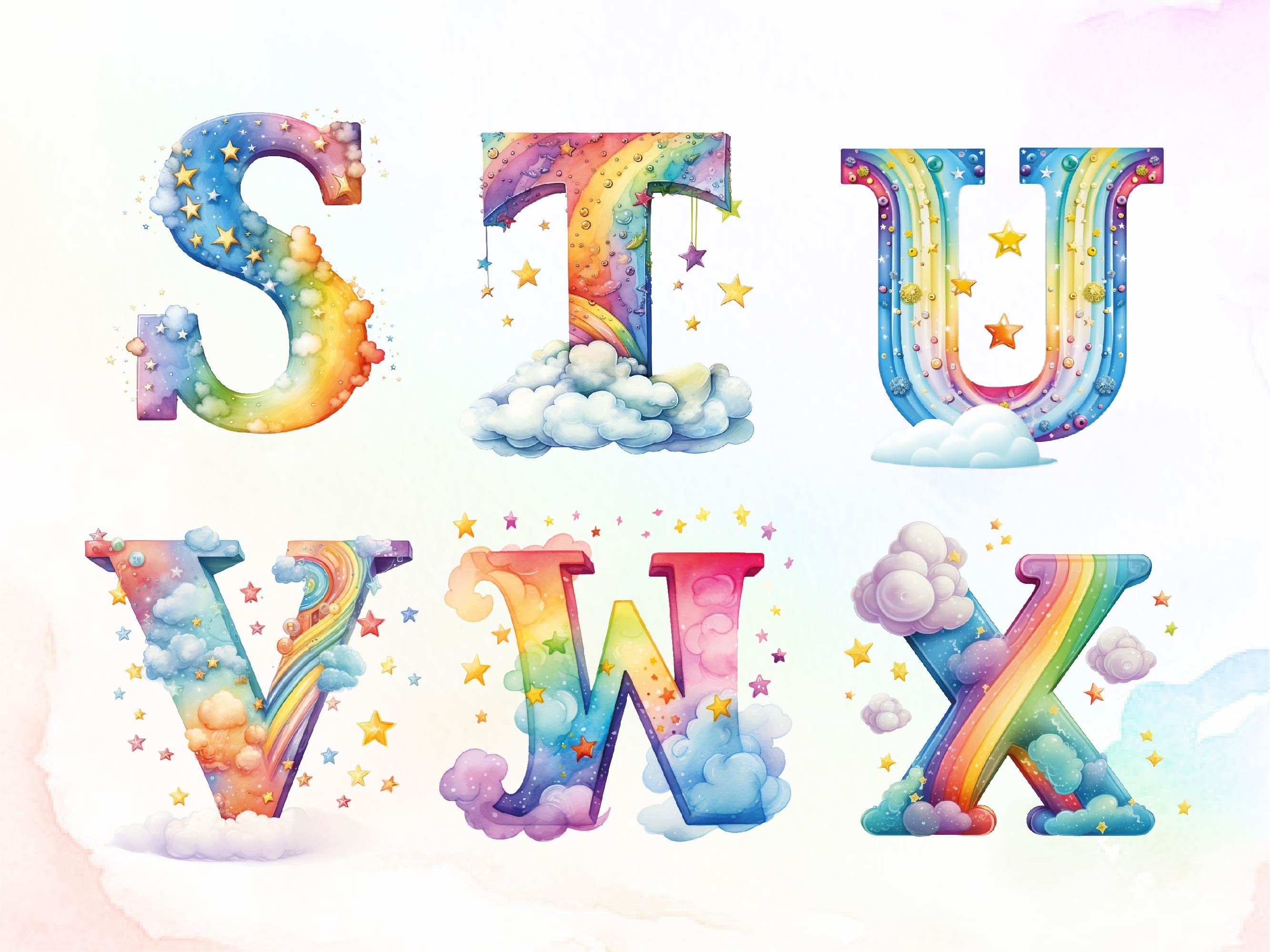 Rainbow Png Clipart Rainbow Letters Alphabet Png Doodle Letters Rainbow ...