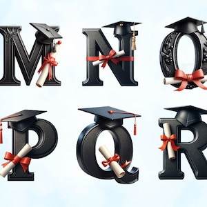 Graduation Letters Grad Font Graduation Alphabet Png Graduation Clipart ...