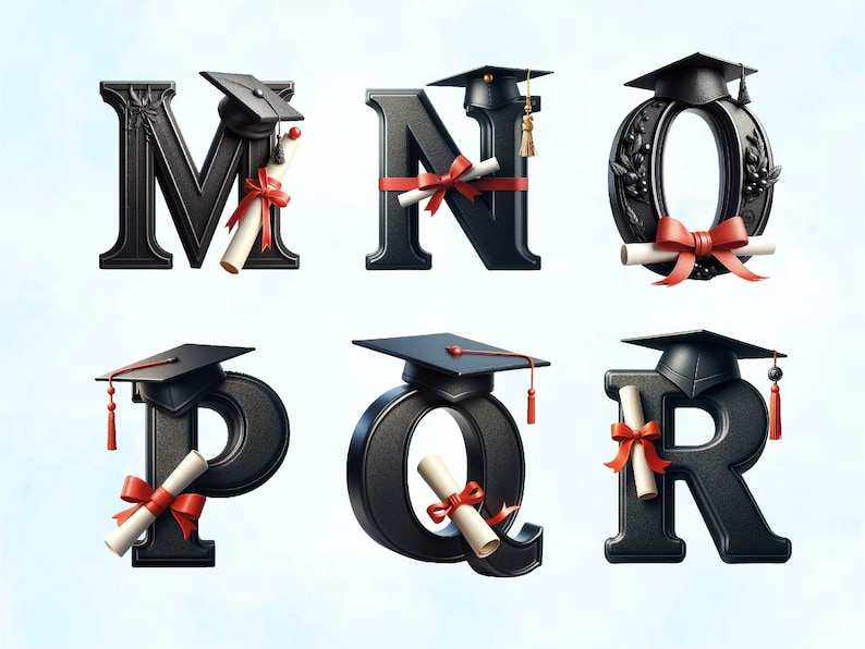 Graduation Letters Grad Font Graduation Alphabet Png Graduation Clipart ...