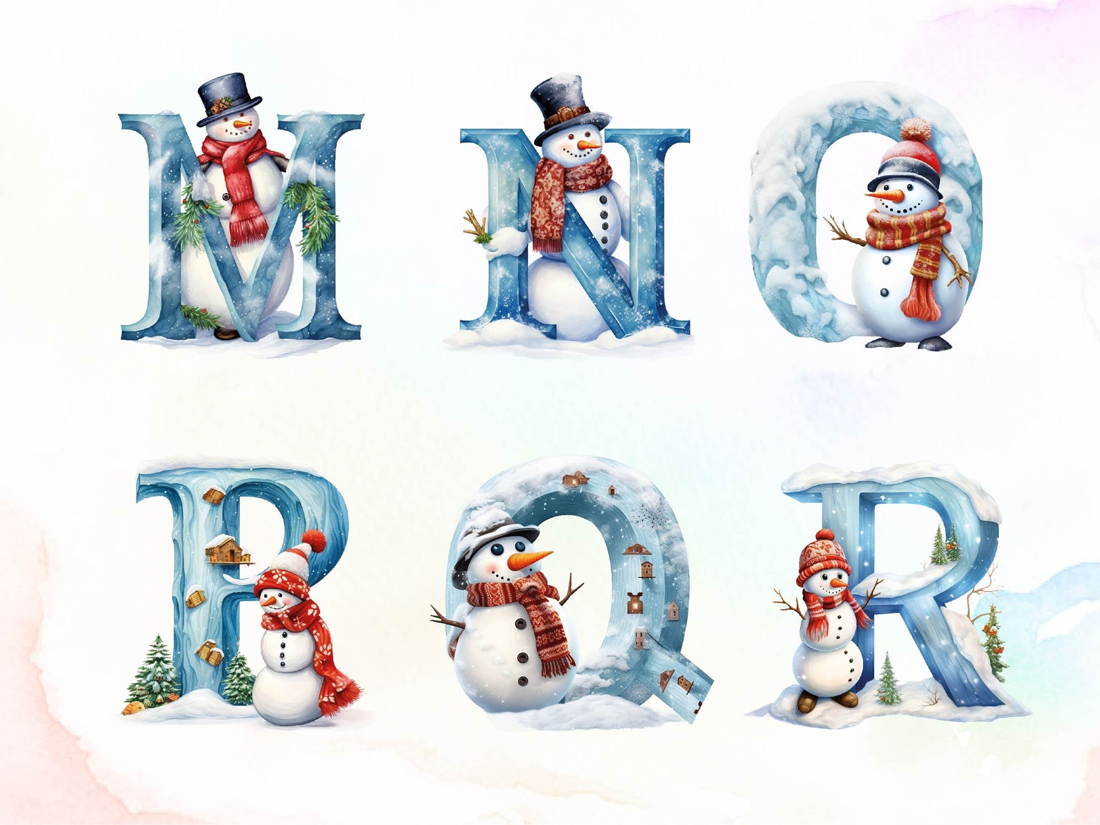 Snowman Clipart Snowman Png Alphabet Clipart Snowman Printable Winter ...