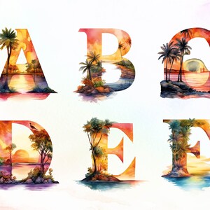 Sunset Png Sunset Clipart Summer Png Alphabet Clipart Watercolor ...