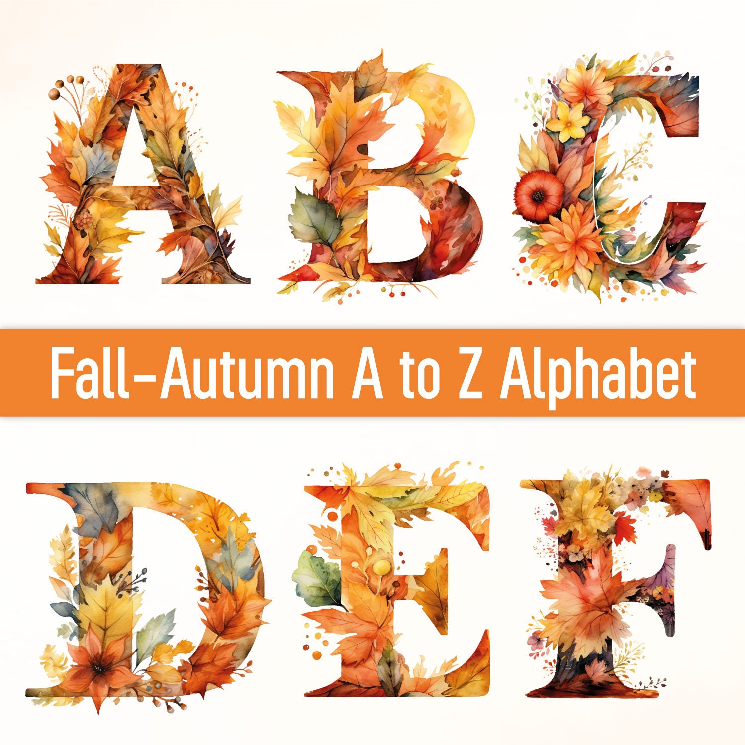 Fall Png Fall Clipart Autumn Stickers Alphabet Png Decorative Letters ...