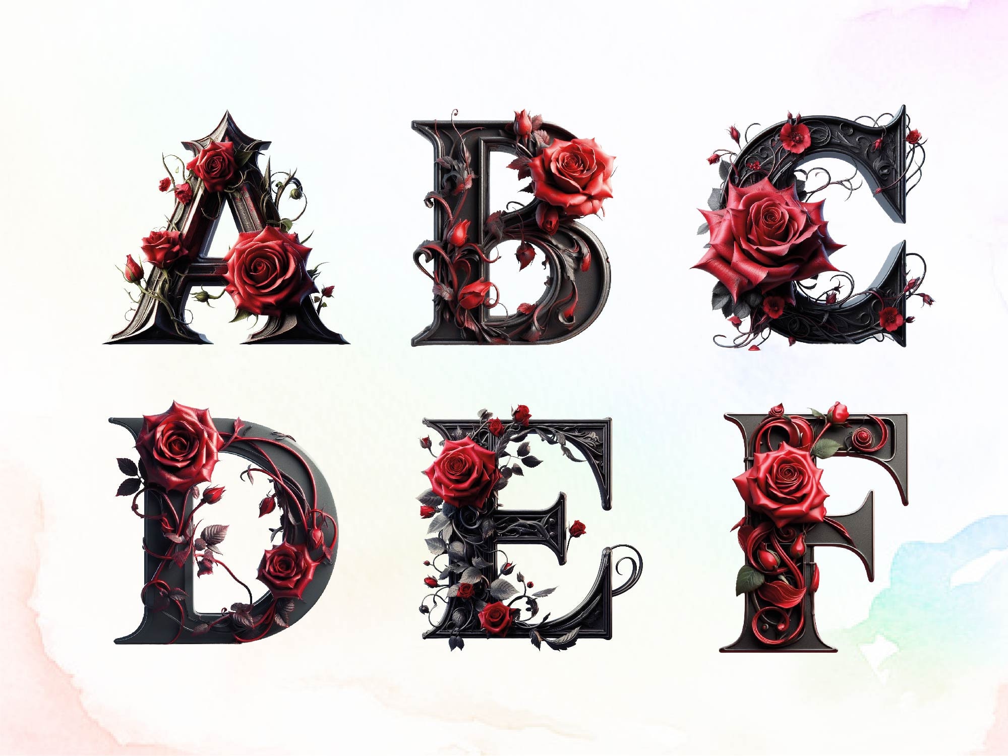 Red Rose Png Rose Clipart Rose Letters Alphabet Png Doodle Letters ...