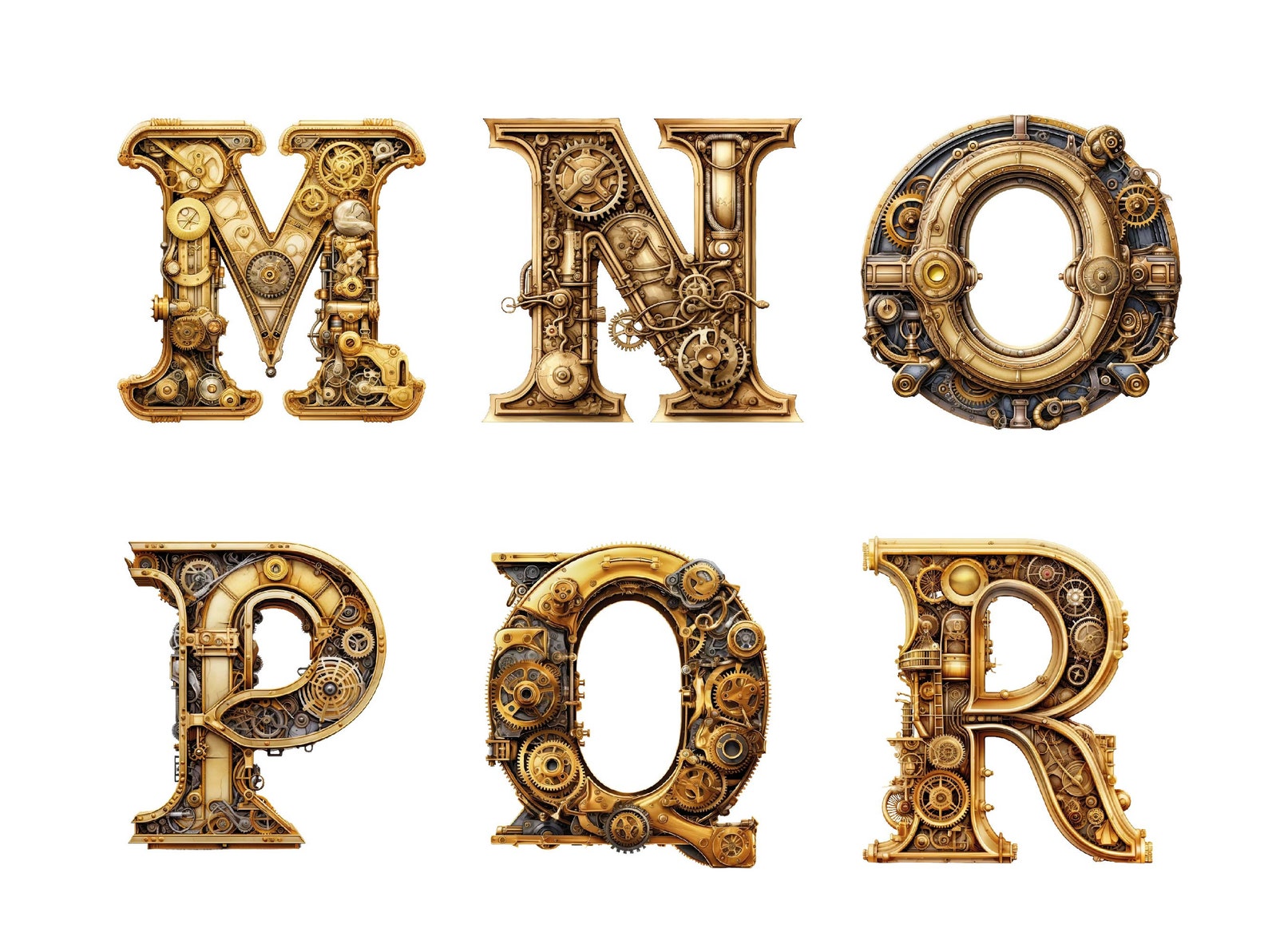 Steampunk Clipart Png Alphabet Png Decorative Letters Doodle Letters ...