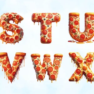 Pizza Letters Pizza Font Alphabet Png Pizza Clipart Png Doodle Letters ...