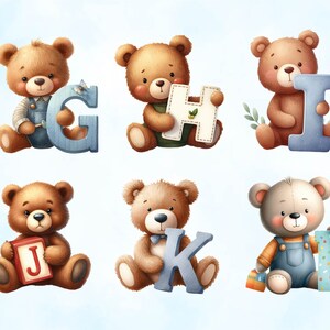 Toy Bear Clipart Alphabet Png Bear Baby Shower Decorations Doodle ...