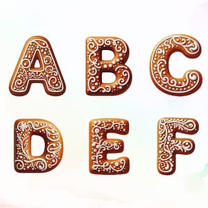 Customized Gingerbread Png Gingerbread Decor Clipart Alphabet ...